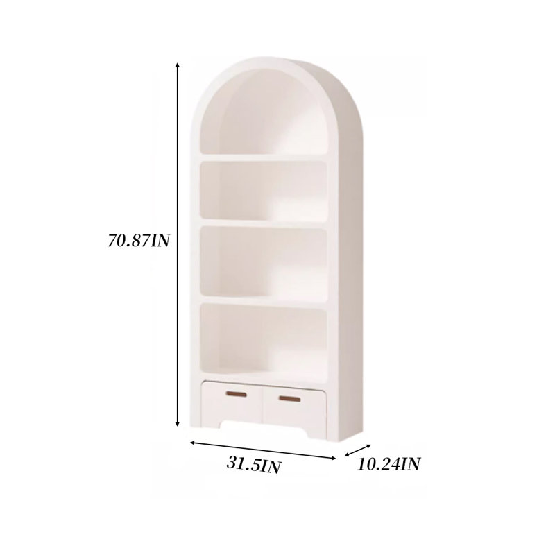 Hokku Designs White Storage Standard Bookcase | Wayfair